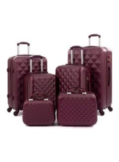 LIMRA 6-Piece Lightweight Luggage Trolley Set Maroon KSA | Riyadh, Jeddah