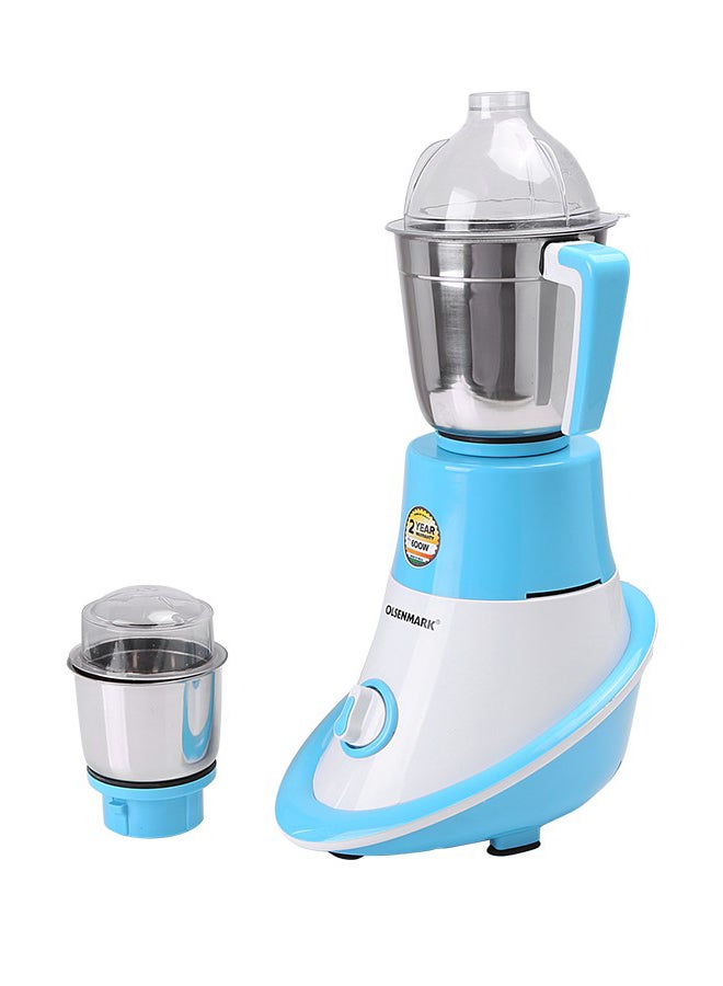 Olsenmark Plastic Mixer Grinder 2.0 L 600.0 W OMSB2218 Blue/White ...