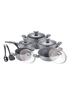 تسوق آرتيسيا و14 Pcs Marble Cookware Set Grey أونلاين في مصر