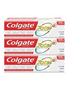 Colgate Total Clean Mint Toothpaste 12 Hour Protection White 3x75ml UAE ...