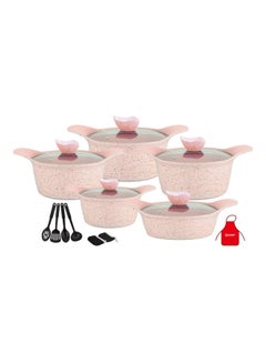 DESSINI 17-Piece Granite Cookware Set Includes 1xCasserole With Lid ...