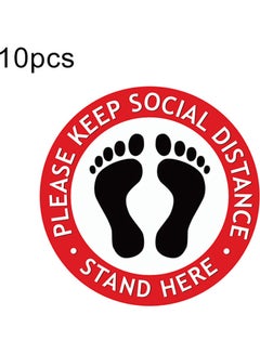 Generic 10-Piece Footprint Please Keep Social Distance Sticker Sign ...