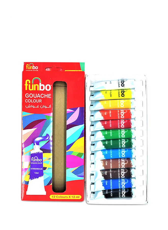 Funbo 12-Piece Acrylic Colour Set 12x12ml Multicolour | Best Price UAE ...