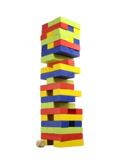 mumbo Jumbo Classic Game Of Tumbling Tower 48 Colourful Wooden Blocks ...