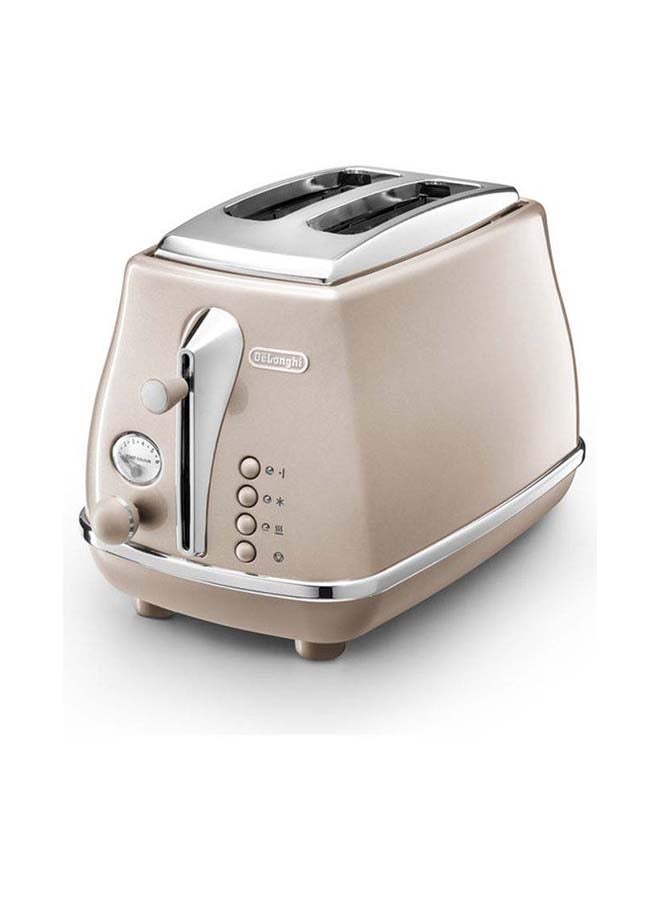 De'Longhi Icona Capitals Vintage Style 2 Slice Toaster, 6 Browning ...
