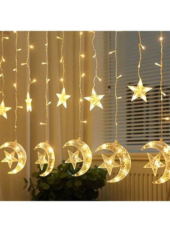 Salla Crescent Moon Star Curtain LED Fairy Lights Yellow 2.5meter ...