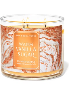 Bath & Body Works Warm Vanilla Sugar 3-Wick Candle Orange | Best Price Egypt | Cairo, Giza