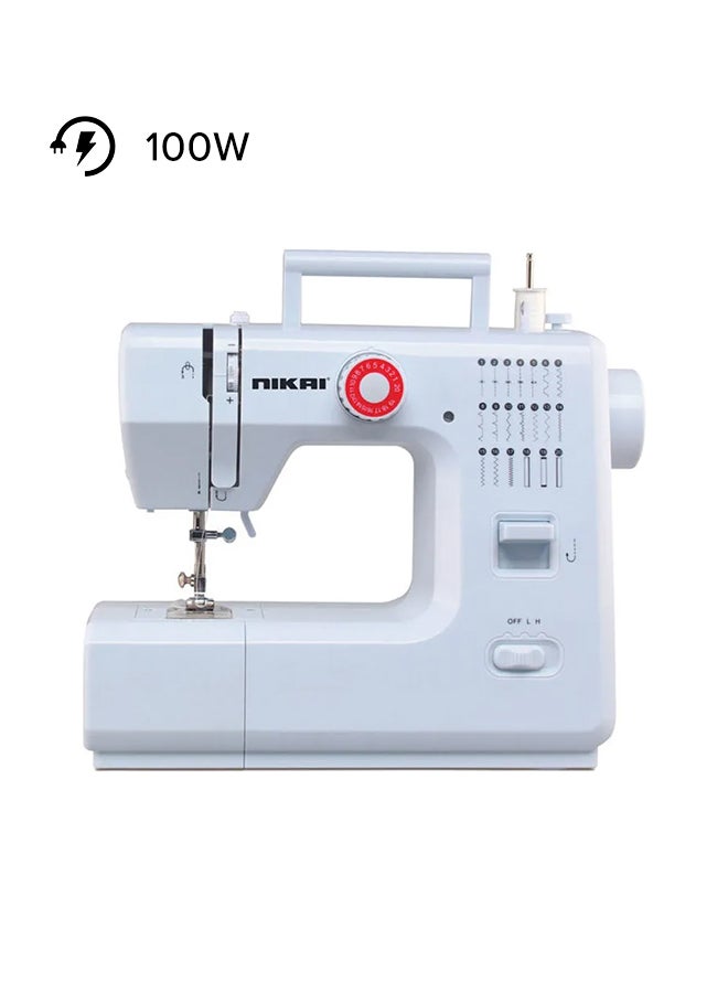 NIKAI Multi-Functional Electric Sewing Machine 20 Built In Stitches Patterns NHSM618 White ...