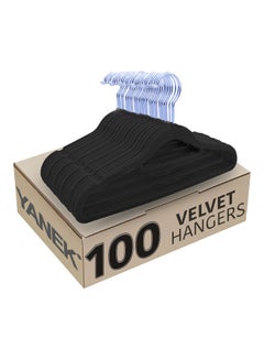 YANEK 100-Piece Non-Slip Velvet Cloth Hanger Set Black UAE | Dubai, Abu ...