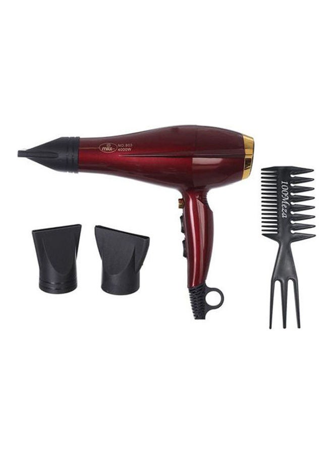 Max Hair Dryer With A Strong Copper Motor 4000 Watts+100meza Comb Red ...