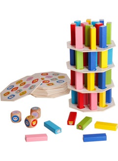 EHOME Children's Wooden 54 Stacked High Building Blocks Stacking Tower ...