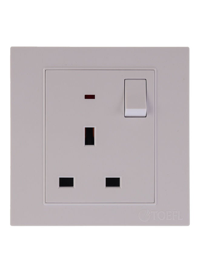 TOEFL Electrical Socket With Switch White 7x7x2cm | Best Price KSA ...