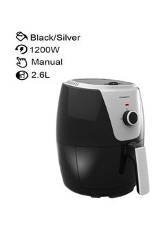 HOMMER Manual Air Fryer 2.6 L 1200 W HSA240-05 Black/Silver KSA ...