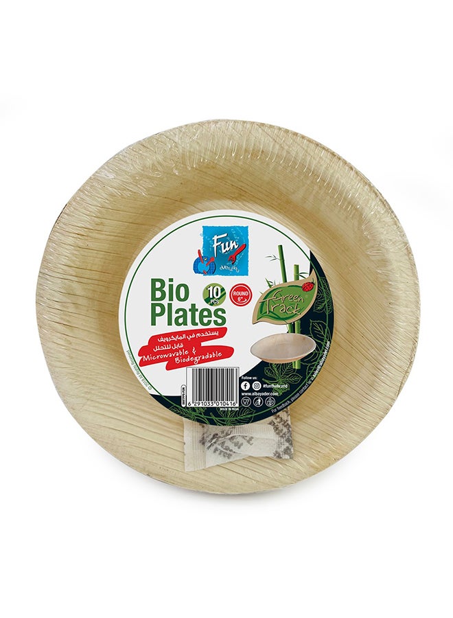 Fun 10-Piece Bio Plates Brown 6inch | Best Price UAE | Dubai, Abu Dhabi