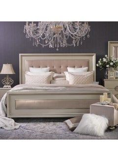homes r us Boston Collection King Bed Without Mattress Gold 200 x 200cm ...