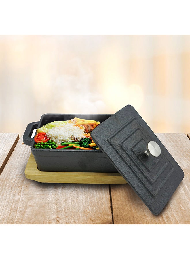 Kitchen master Rectangular Casserole With Tray Grey 12.5cm | Best Price ...