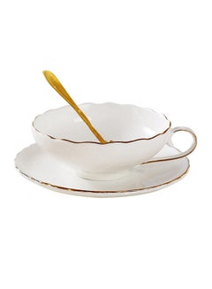 Generic 3-Piece Ceramic Tableware Gold Spoon & Coffee Cup With Saucer ...