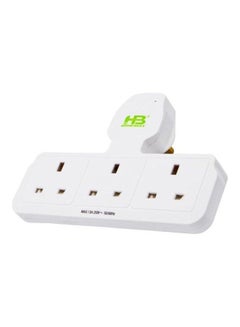 HOMEBEST 3 Sockets Power Adapter White 17x5x5cm KSA | Riyadh, Jeddah