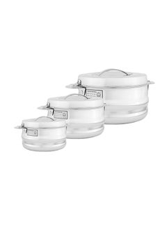 Alsaif 3-Piece Galaxy Stainless Steel Hotpot Set Silver 2500ml KSA ...