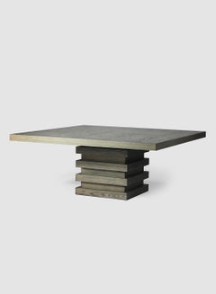 ebb & flow Dining Table Luxurious - 8 Seater - Grey Solid Wood Oak Grey 1830 x 1830 x 760mm KSA ...