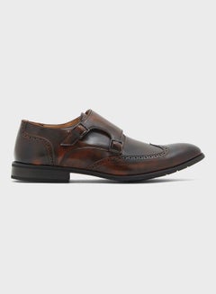 تسوق روبرت وود من نمشي وBurnished Wing Cap Monk Shoes Coffee-brown ...