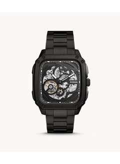 FOSSIL Men's Inscription Rectangle Shape Stainless Steel Analog Wrist ...