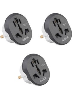 iLOCK 3-Piece Travel Plug Adapter Converter 16 A 250 V 3500 W White ...