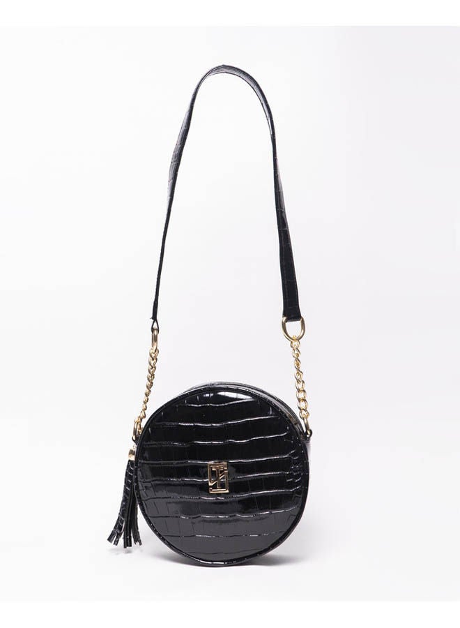 Silvio Torre Casual Solid Leather Cross Bag Black | Best Price Egypt ...