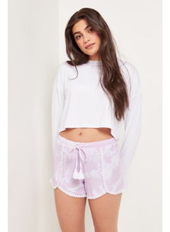 Ardene Super Soft Knit Shorts Purple/White KSA | Riyadh, Jeddah