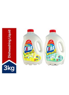 FEBA Dishwashing Liquid Green lemon 3L+ Dishwashing Liquid Yellow lemon ...