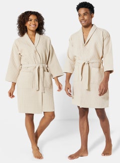 Noon East Bathrobe - 280 GSM 100% Cotton Waffle Quick Dry And ...