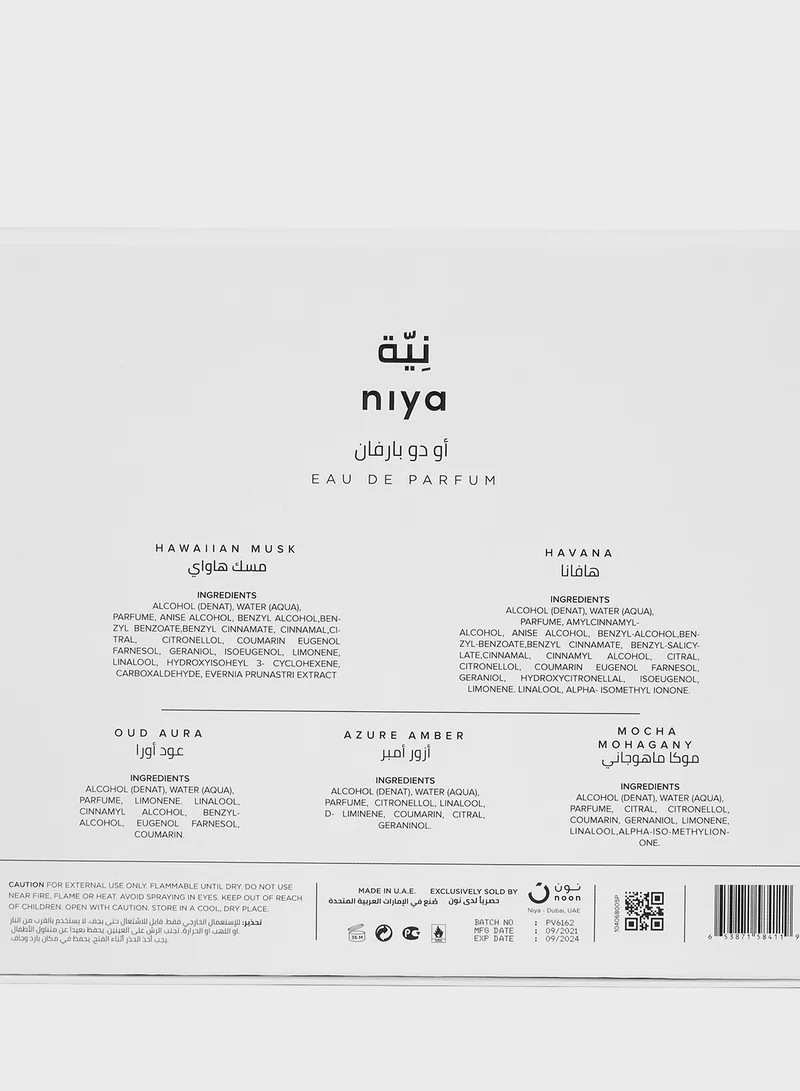 Niya 5x10 5-Piece EDP Gift Set Men's Perfume 5x10ml | Best Price UAE
