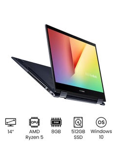 ASUS TM420 2-In-1 Convertible Laptop With 14-Inch Display, AMD Ryzen 5 ...