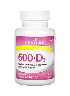 21st CENTURY 600 Plus D3 Calcium Supplement - 75 Tablets Egypt | Cairo ...