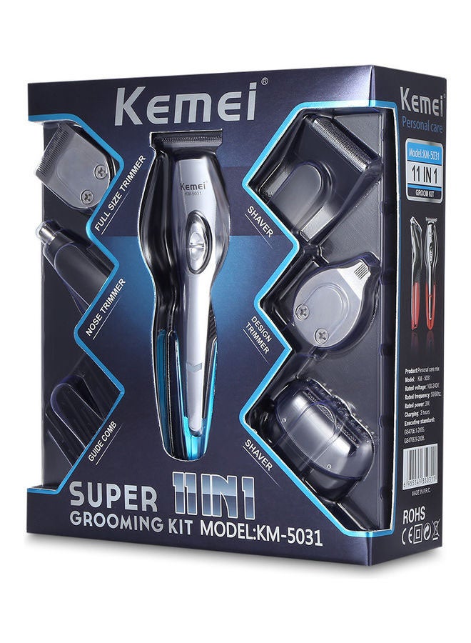 Kemei 11-In-1 Rechargeable High Performance Super Grooming Kit KM-5031 Multicolour One Size ...