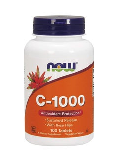 Now Foods Vitamin C-1000 Sustained Release with Rose hip, 100 Tablets ...