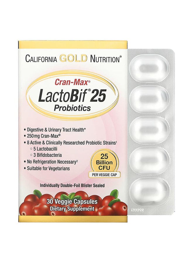 California Gold Nutrition Cran-Max LactoBif Probiotics Dietary ...