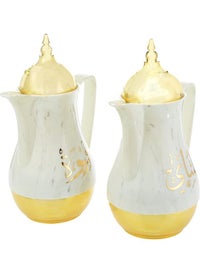 تسوق رويال فورد و2 Pieces Marble Tea & Cawa Set Double Wall 1 L+1 L ...