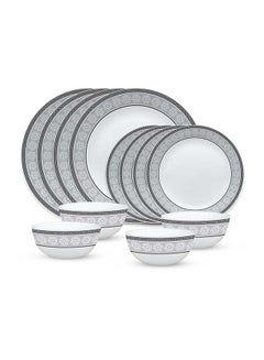 BOROSIL 12-Piece Larah By Borosil Spring Fall Opal Dinner Set Black ...