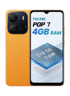 TECNO POP7 Dual SIM Orange 2GB RAM 64GB 4G LTE - Middle East Version ...