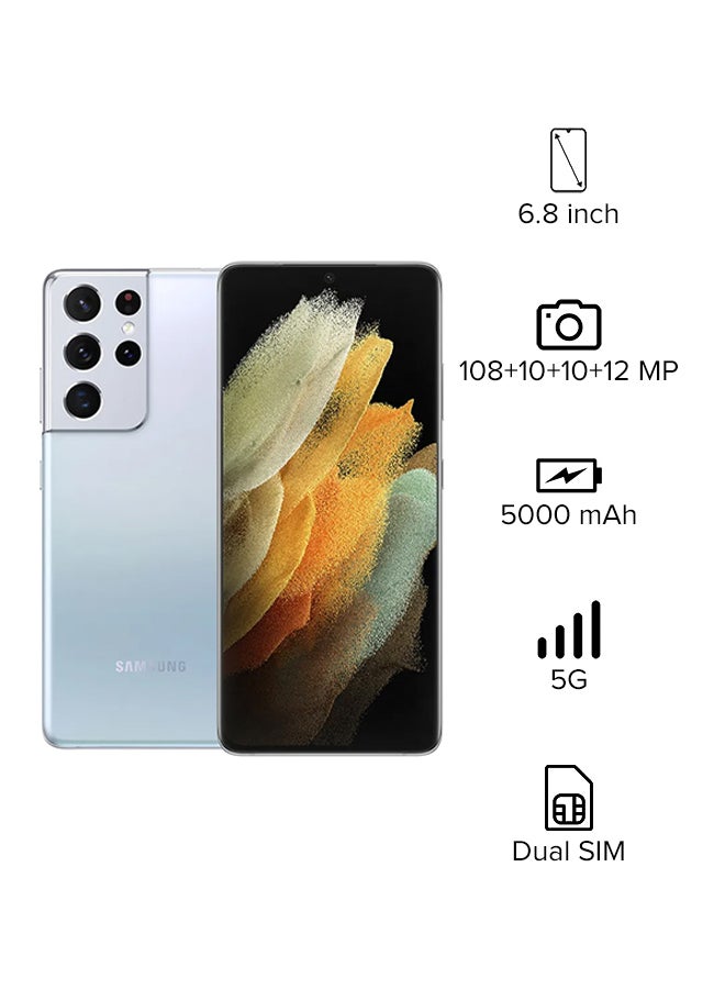 Samsung Galaxy S21 Ultra Dual SIM Phantom Silver 12GB RAM 256GB 5G ...