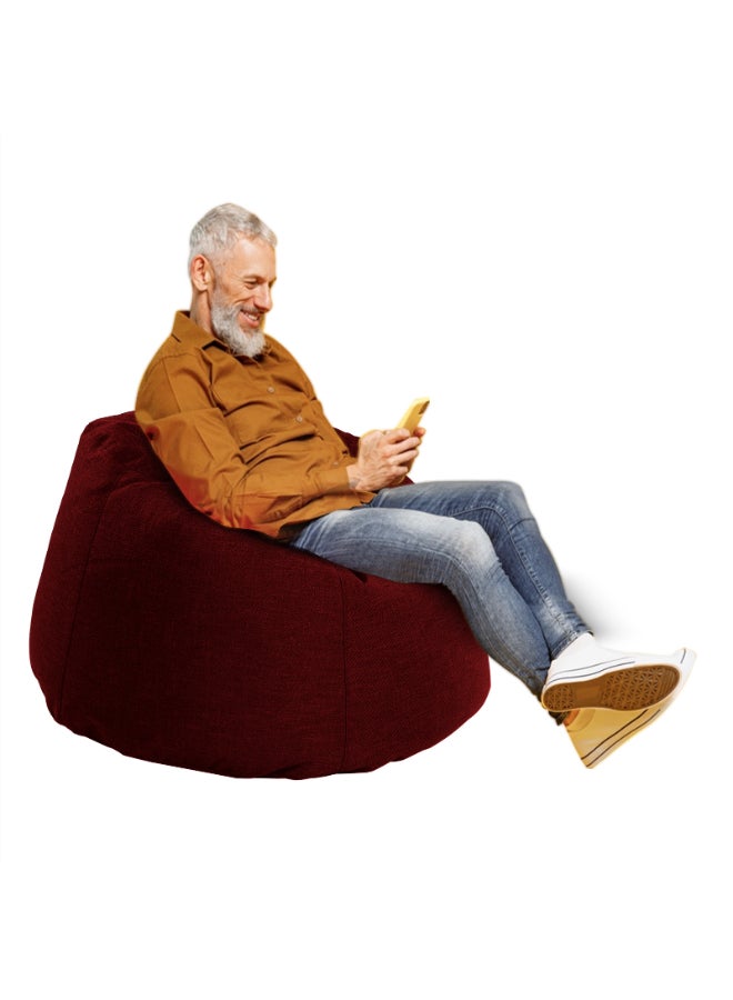 In-House Solly | Linen Bean Bag Chair Burgundy Large | Best Price KSA ...