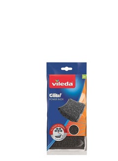 Vileda 2pcs Glitzy Power Inox Metal Scouring Pad, heavy duty cloth ...