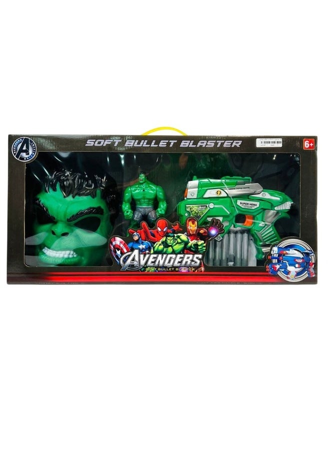 Generic Avengers Hulk Soft Bullet Blaster with Mask and 6 Bullets - 392 ...