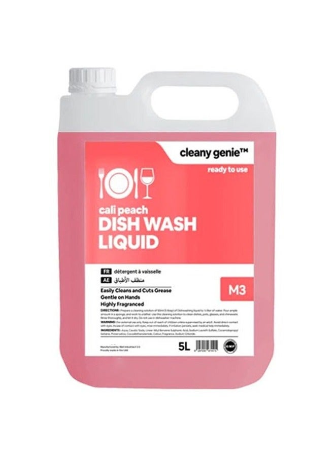 cleany genie Dishwashing Liquid Gentle on Hands Cali Peach Fragrance 5L ...