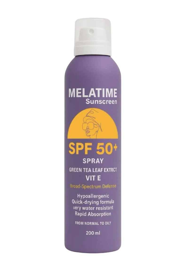 مواصفات و سعر Melatime Sunscreen Spray SPF 50+ With Green Tea Leaf ...