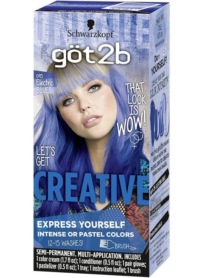 Got2b Creative Semi-Permanent Hair Color, 095 Electric Blue price in ...