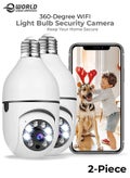 Eworld 360 Degree Wireless WIFI Light Bulb Security Camera with Motion ...