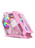 Flash Hawk Dual Tempered Glass Mid-Tower PC Gaming Case Pink(RBG Fans ...