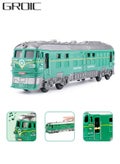 GROIC Classic Green Train Toys with Sound & Light, Inertial Driving ...